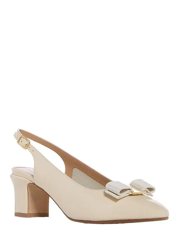 FERRAGAMO Vetty 55 Slingback Pumps - Mascarpone