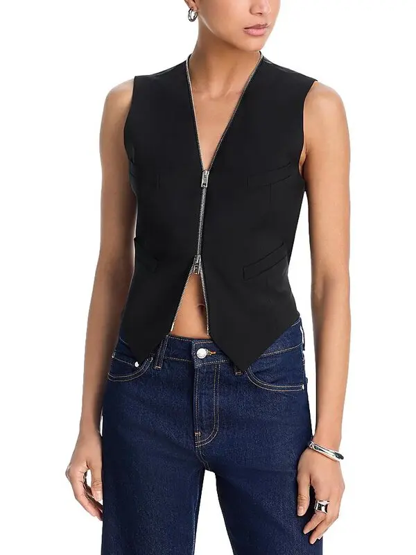 Alexander Wang Tailored Zippered Vest - Black