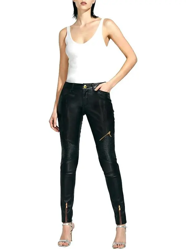 AS By DF Sam Stretch Leather Pants - Black