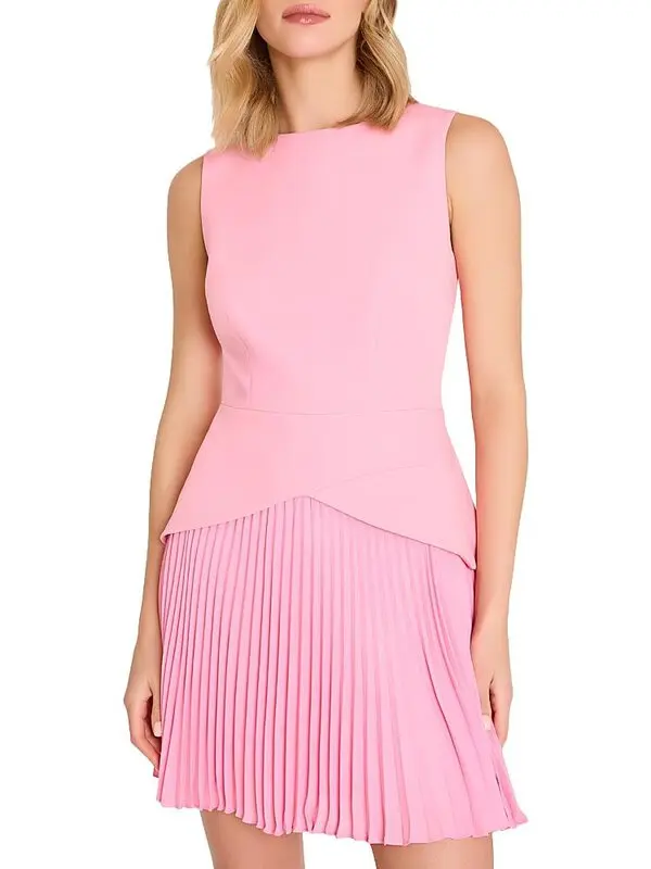 MILLY Haddy Pleated Dress - Baby Pink
