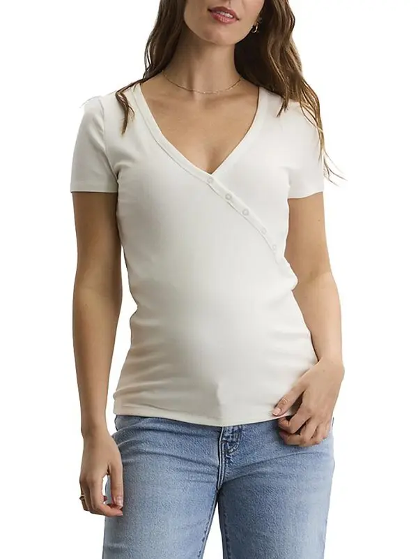 Hatch Collection Rib Nursing Tee - White