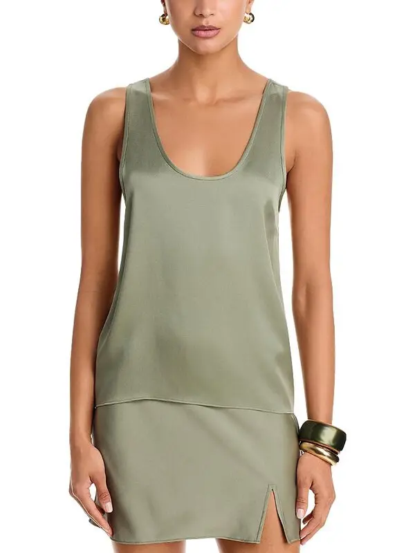 ANINE BING Lea Silk Top - Green