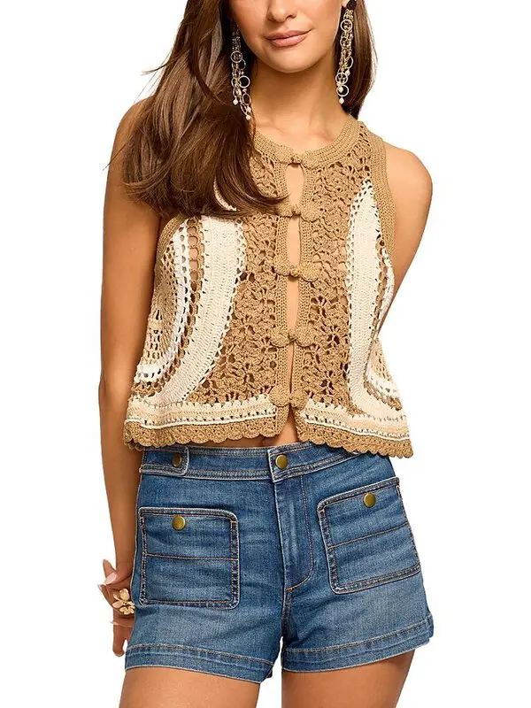Ramy Brook Adriana Crochet Top - Sandstone