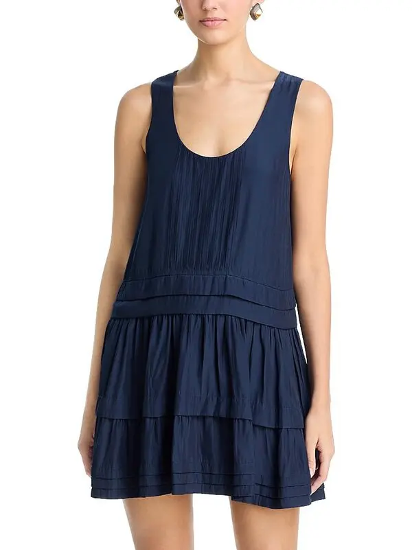 Ramy Brook Paola Tiered Mini Dress - Navy