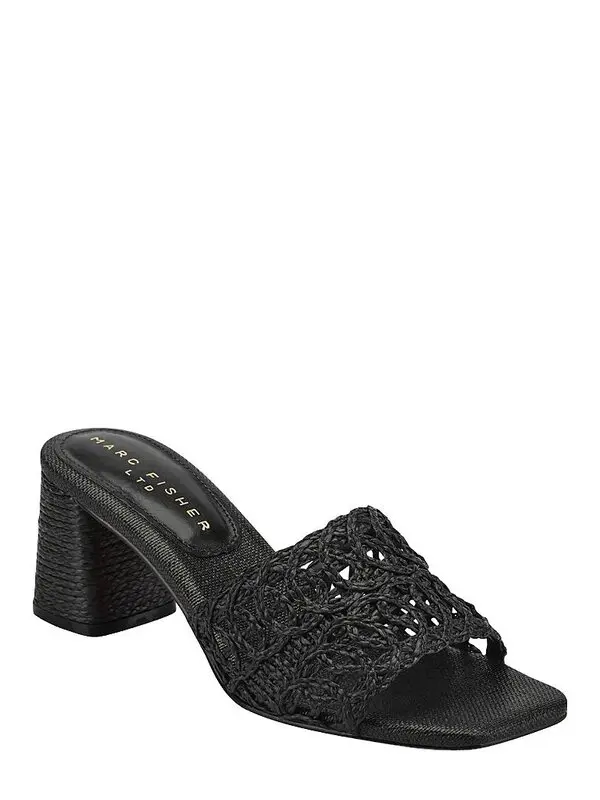 MARC FISHER LTD. Follie Slide Sandals - Black