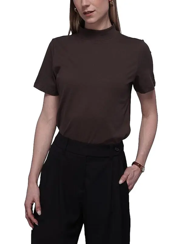 WILDFANG Everyday Mock Neck Tee - Mocha