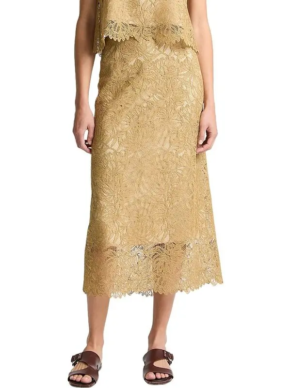 Vince Lace Midi Skirt - Soft Gold
