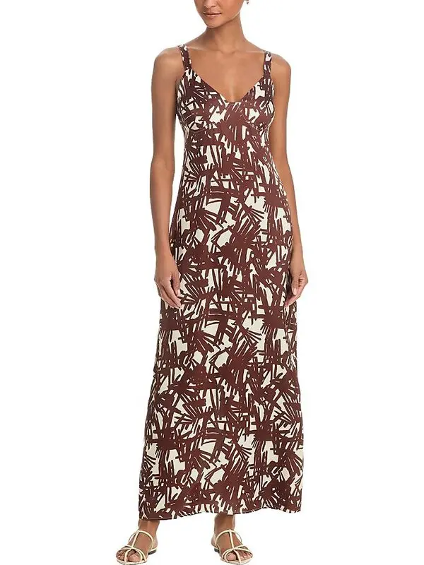 Rag & Bone Aubrey Printed Maxi Slip Dress - Brown