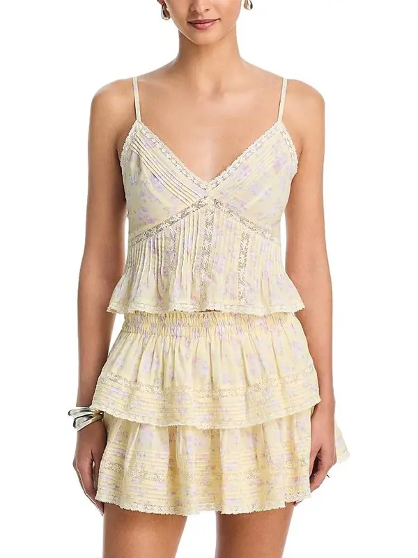 LoveShackFancy Elsette Top - Lemon Spritz