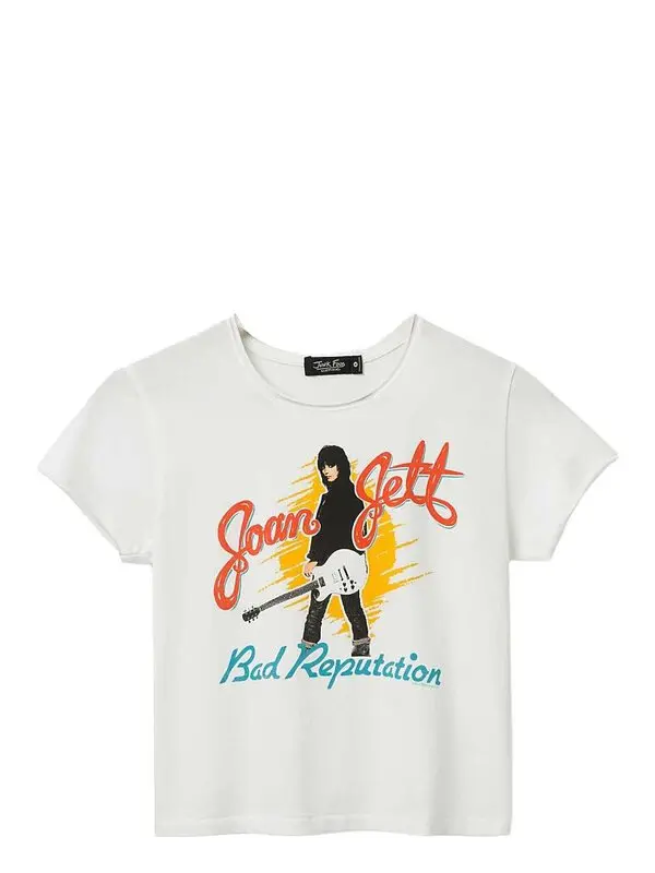 Junk Food Clothing Joan Jett Bad Reputation Vintage Baby Tee - Vintage White