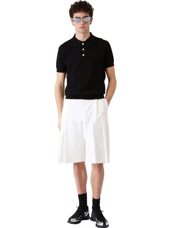 Casablanca Pleated Baggy Shorts - White