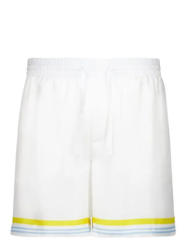 Casablanca Tennis Landscape Silk Shorts - Yellow