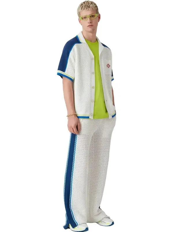 Casablanca Blue Mesh Track Pants - White