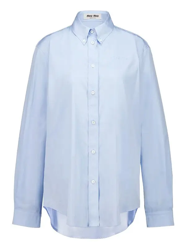 Miu Miu Poplin Button-down Shirt - Blue