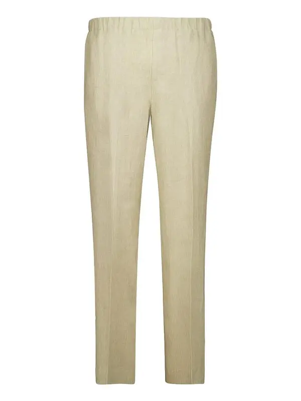 PIACENZA CASHMERE 1733 Linen Straight-leg Trousers - Beige