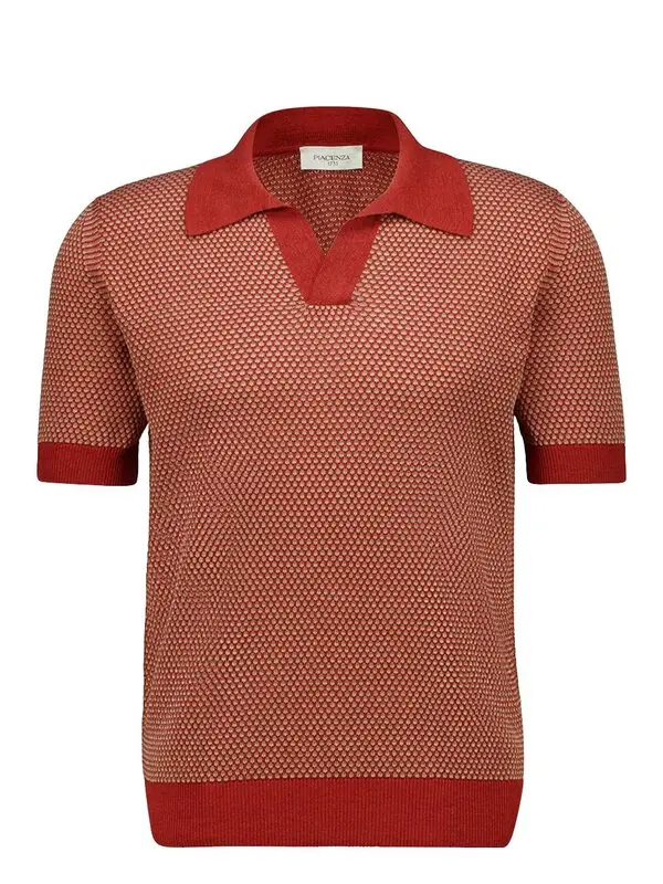 PIACENZA CASHMERE 1733 Silk And Linen Sailor Knit Polo - Orange