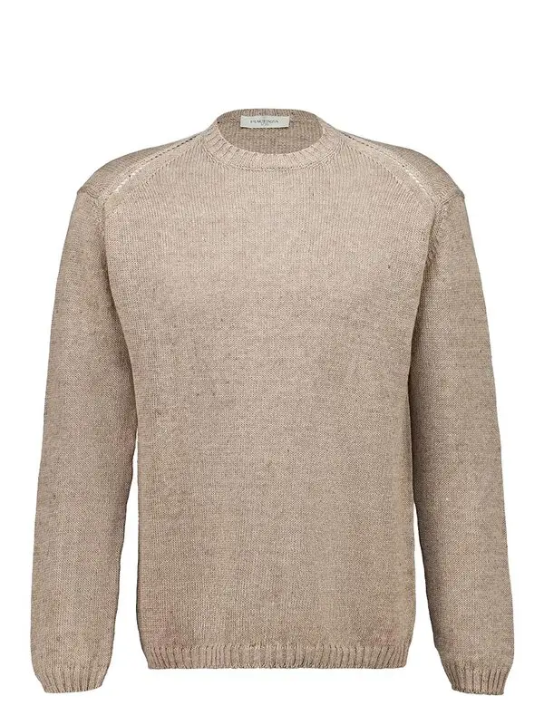 PIACENZA CASHMERE 1733 Linen And Cotton Knit Pullover - Beige