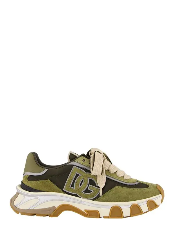 Dolce & Gabbana Olive Sports Low-top Leather Sneakers - Green