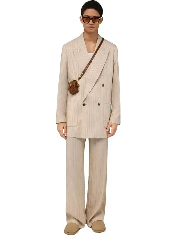 Amiri Striped Tailored Trousers - Beige