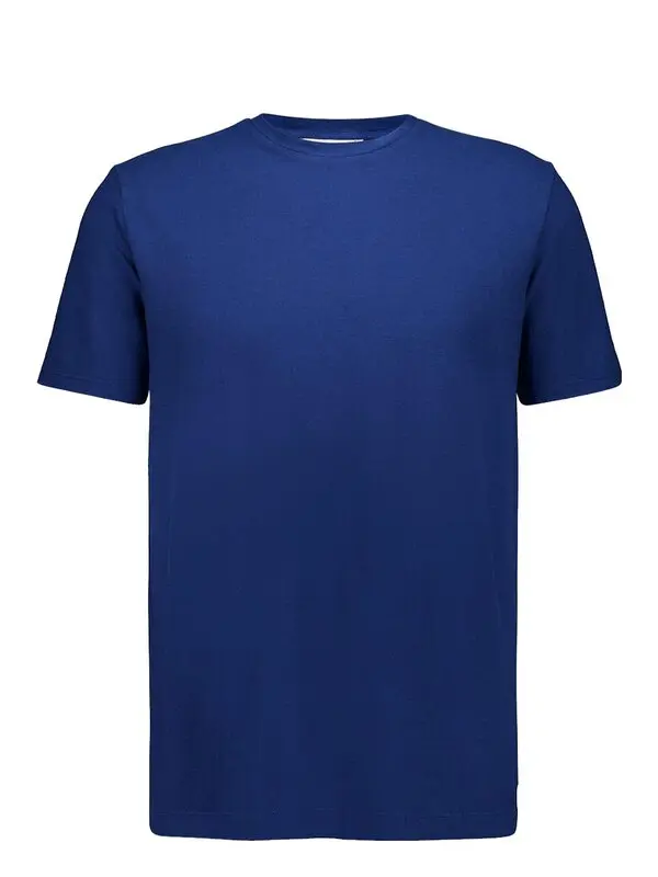 Boglioli Cotton Linen Crew Neck T-shirt - Blue