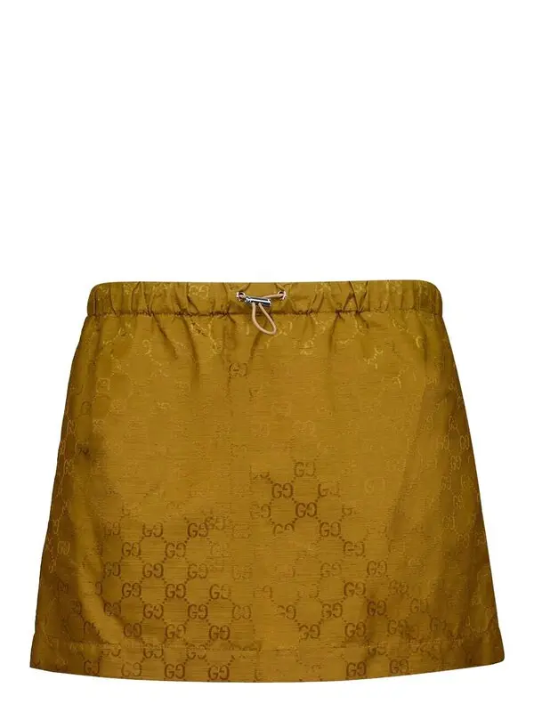 Gucci Gg Nylon Mini Skirt - Brown