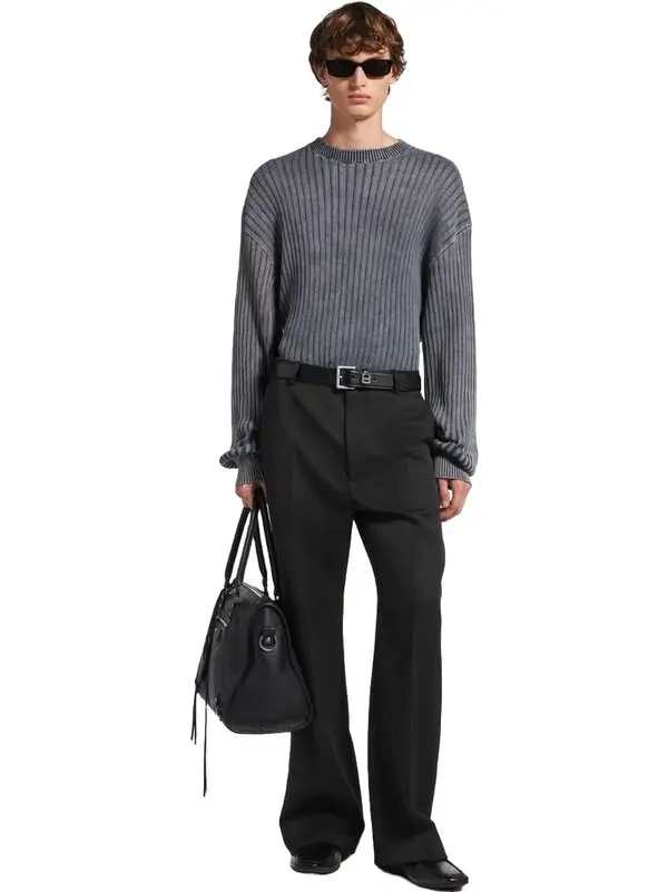 Balenciaga Too Far Wide-leg Tailored Trousers - Black