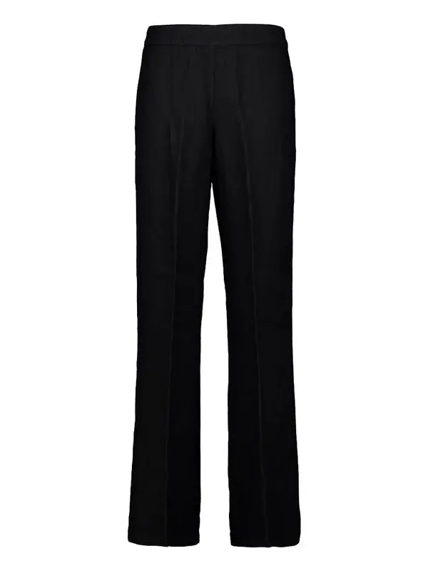 120% Lino Linen Casual Fit Trousers - Black