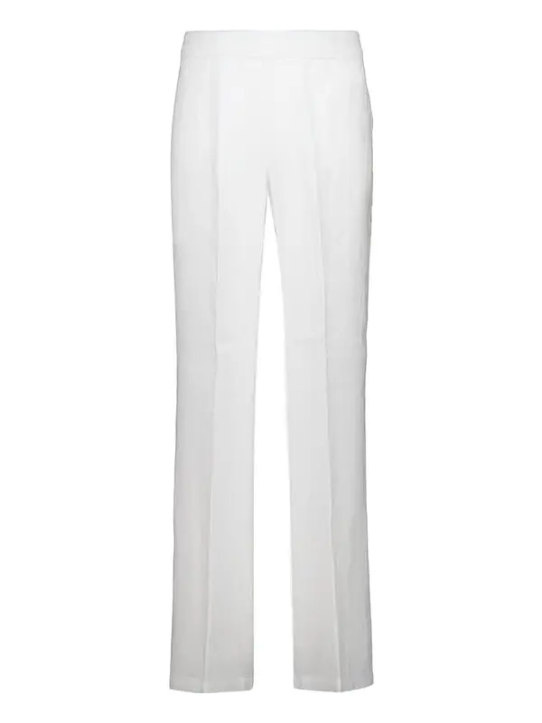 120% Lino Linen Casual Fit Trousers - White