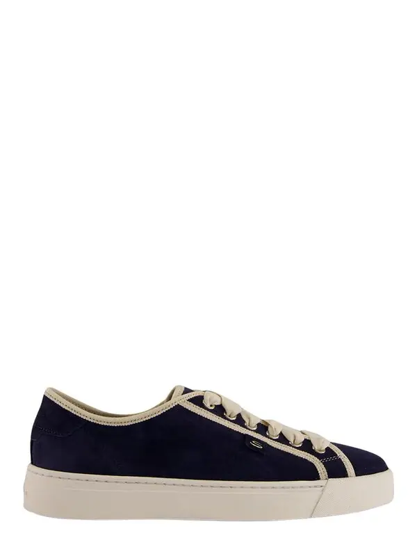 Santoni Suede Calf Leather Low-top Sneakers - Blue