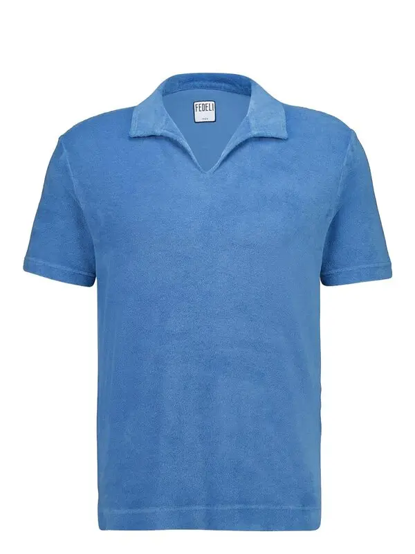 Fedeli Steel Peter Terry Cotton Polo - Blue