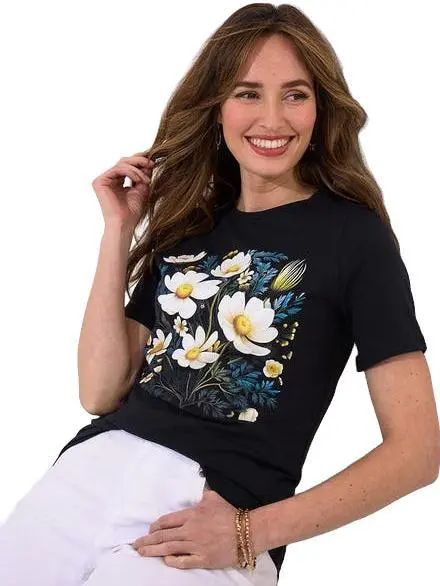 JOE BROWNS Cotton Slub Graphic Tee - Fancy Floral