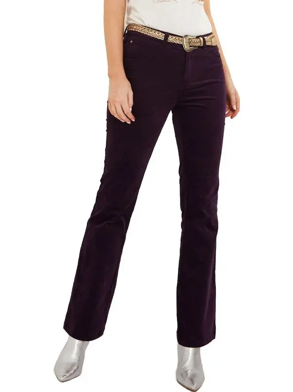 JOE BROWNS Bootcut Moleskin Trousers - Purple Pennant