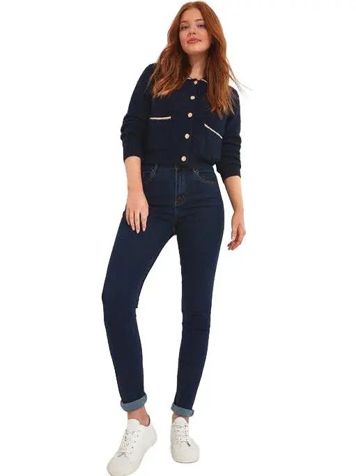 JOE BROWNS High-waisted Skinny Jeans - Dark Blue