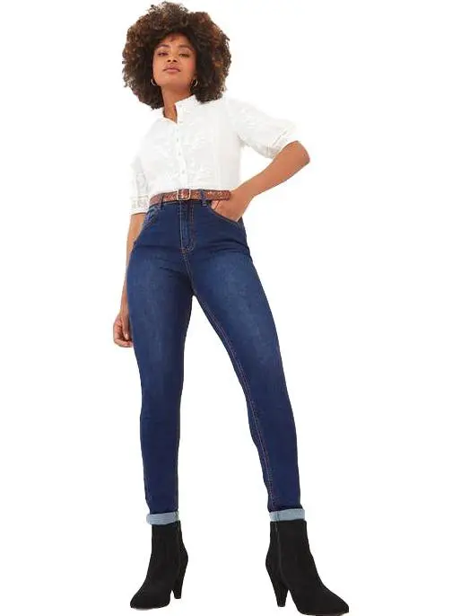 JOE BROWNS High-waisted Skinny Jeans With A 29" Inseam - Medium Blue