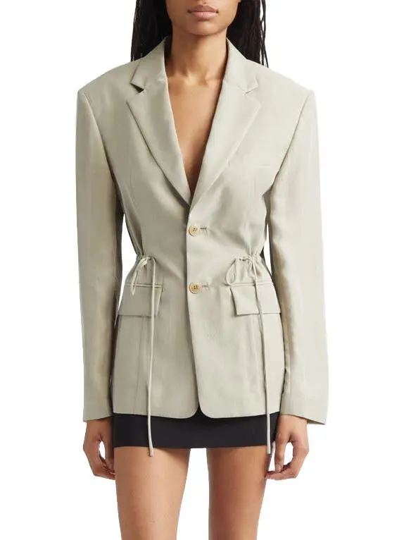 Alexander Wang Drawstring Waist Silk Jacket - Army Tan