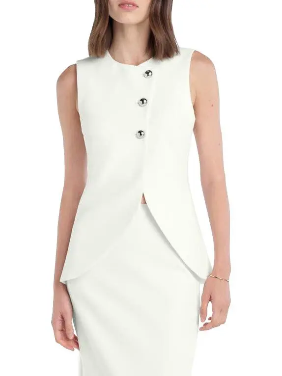FAVORITE DAUGHTER The Rachel Asymmetric Vest - Pearl