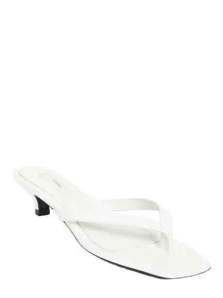 TOTEME Croc Embossed Kitten Heel Flip Flop - White