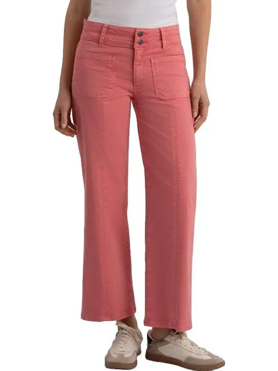 Kut From The Kloth Patch Pocket High-waist Wide-leg Jeans - Flamingo Pink