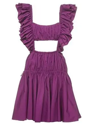VASILIKI Dahlia Ruched Mini Dress - Grape