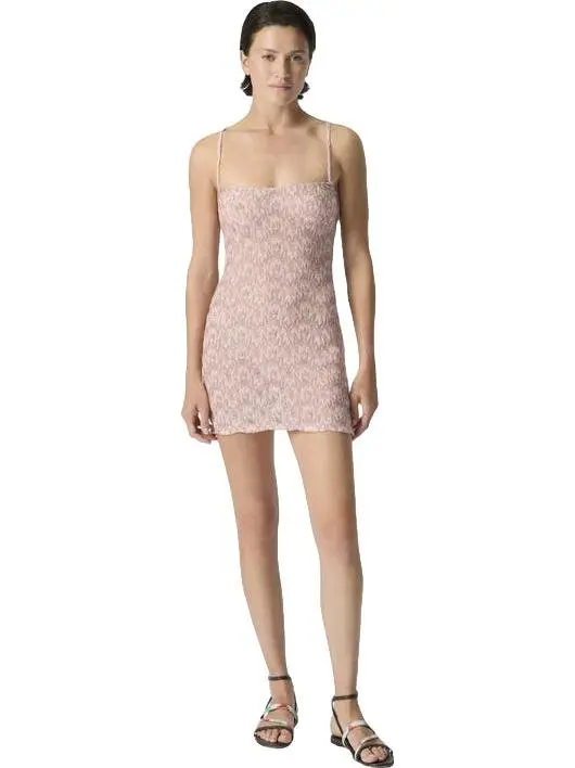 Missoni Mini Cover-up Dress In Lamé Viscose With Foliage Motif - Multicoloured