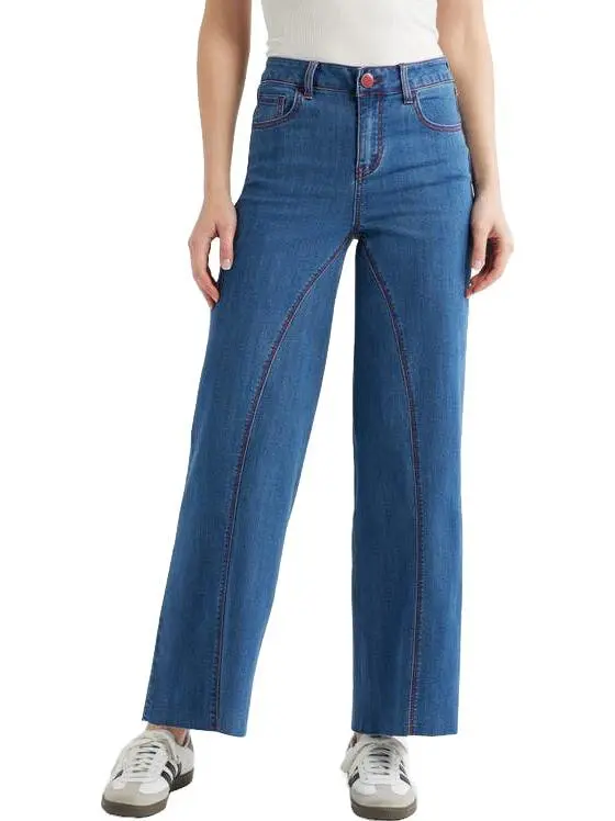 1822 Denim Seamed Wide Leg Jeans - Iman