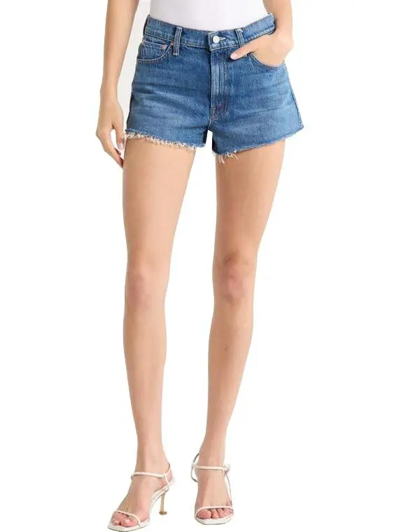 MOTHER The Dodger Denim Cutoff Shorts - Green Thumb