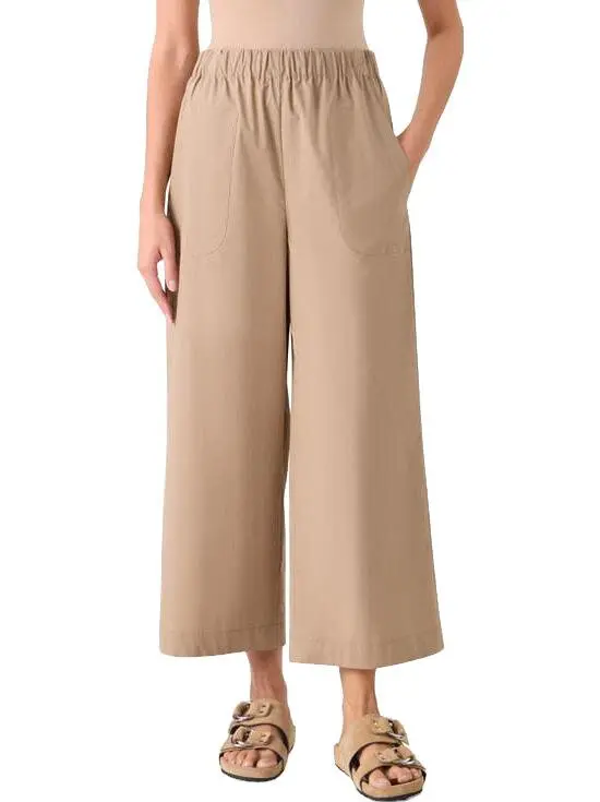 Akris Frey Wide Leg Cropped Pants - Beige