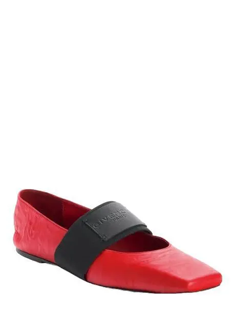 Givenchy Square Toe Mary Jane Flat - Vermillon