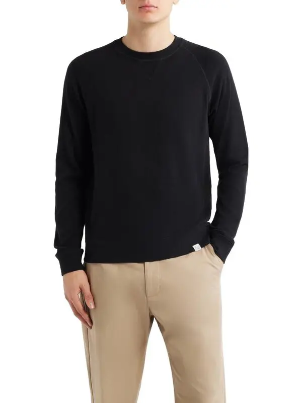 MERZ B. SCHWANEN Lightweight Organic Cotton Fleece Sweatshirt - Deep Black