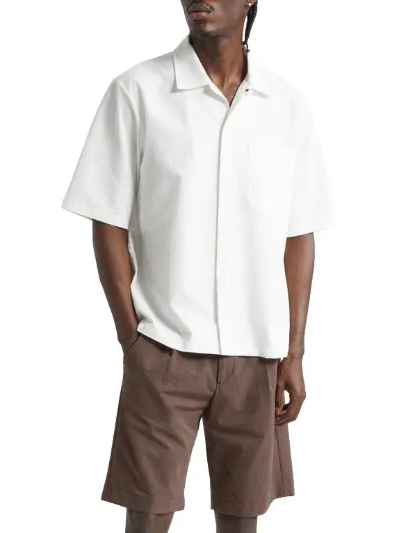 Herno Seersucker Camp Shirt - 1000 White
