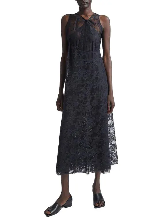 Junya Watanabe Nylon Raschel Lace Dress - Black