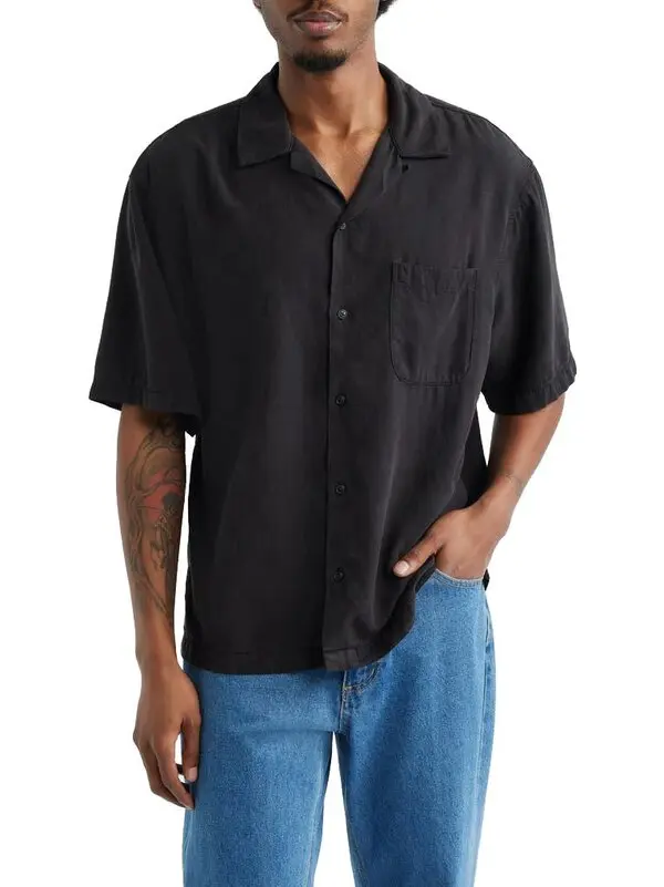 VANS Van Doren Check Button-up Camp Shirt - Black