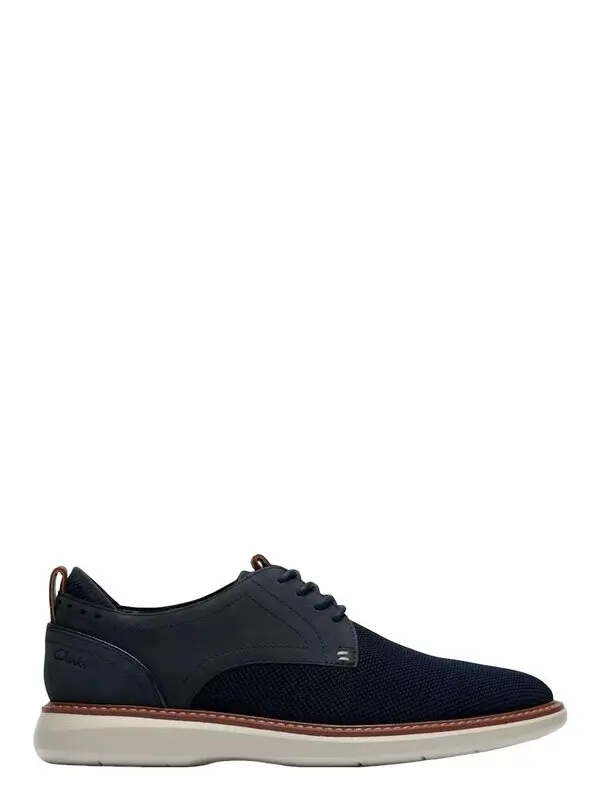Clarks Brantin Plain Lace-up Derby - Navy Blue Knit