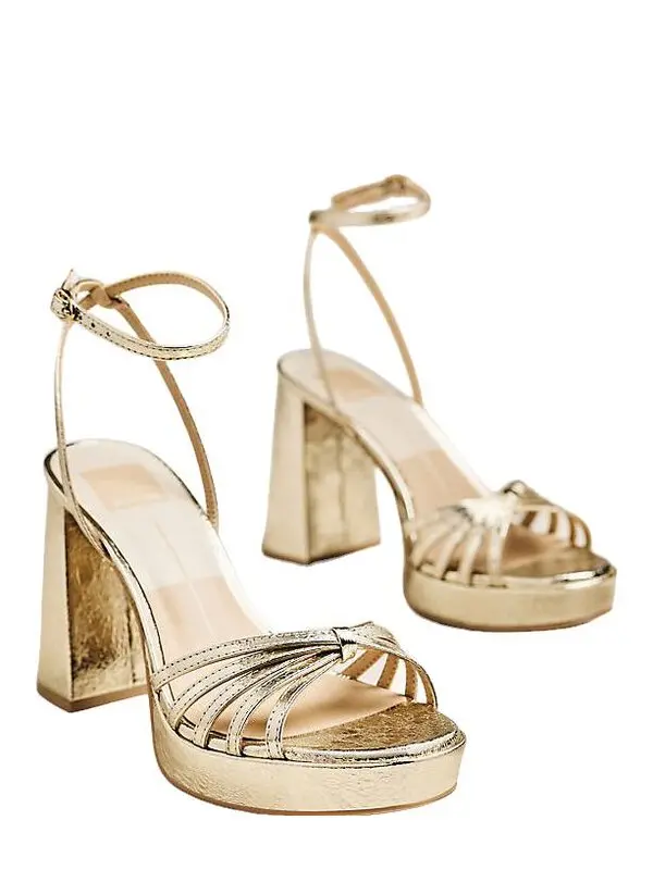 Dolce Vita Strappy Platform Sandals - Gold